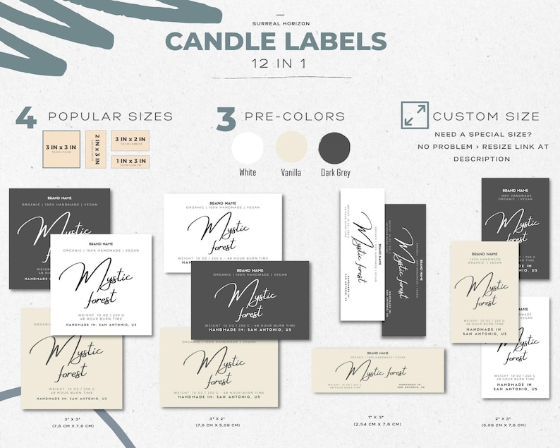 Script Font Candle Label Templates, Handwriting Font Candles Labels ...