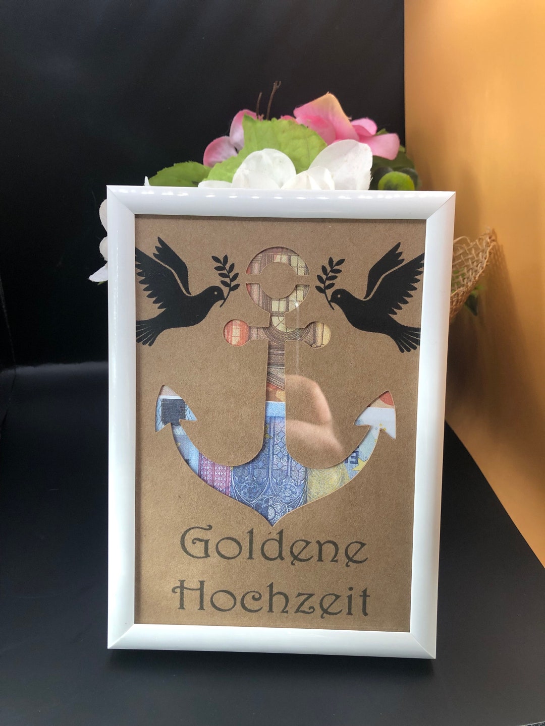 Money Gift for the Golden Wedding Gift to Give Away Money for Picture Frames, Anchors, Gifts ...