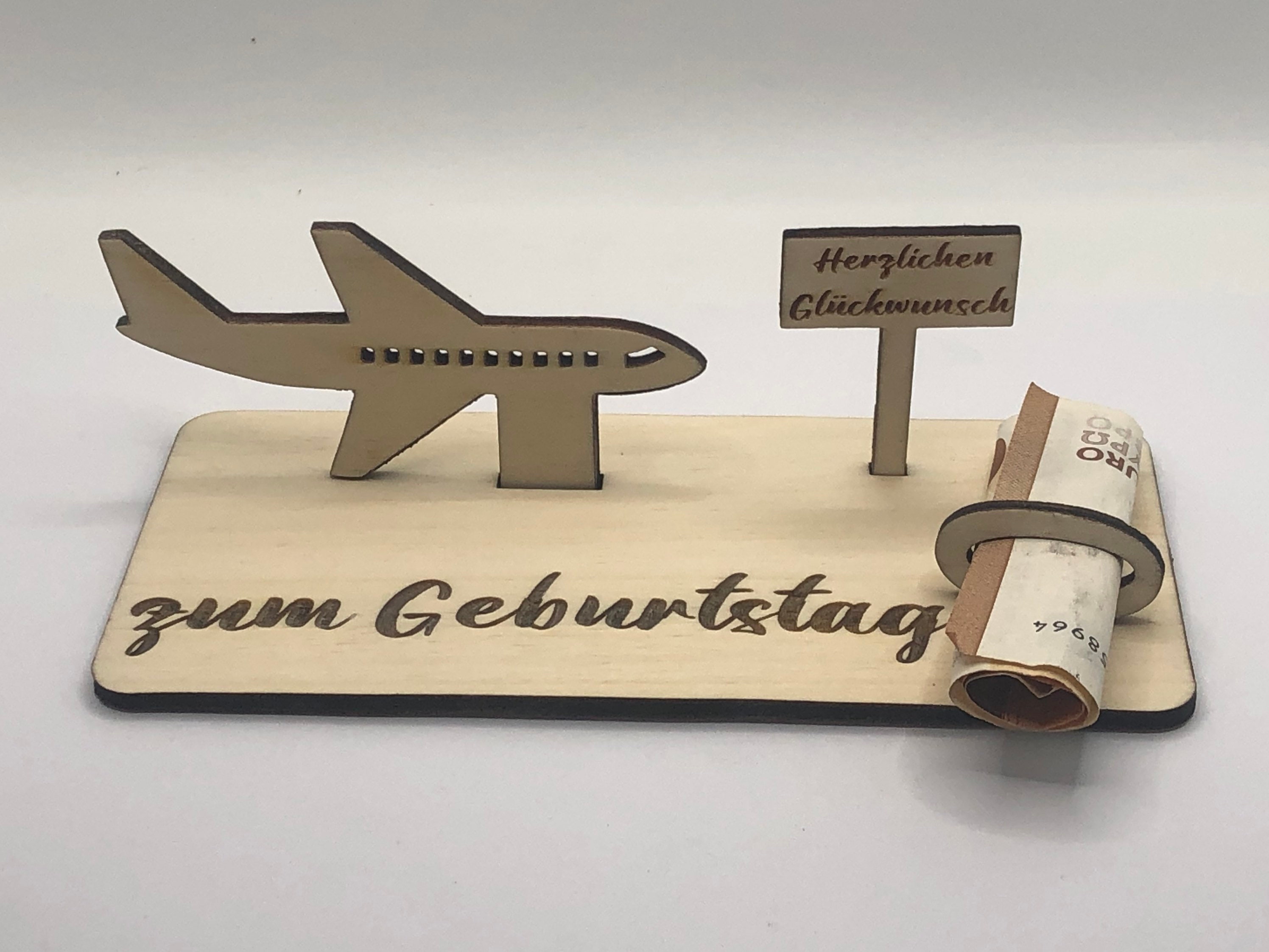 Geldgeschenk Flugzeug zum Geburtstag · Geschenke aus Holz ...