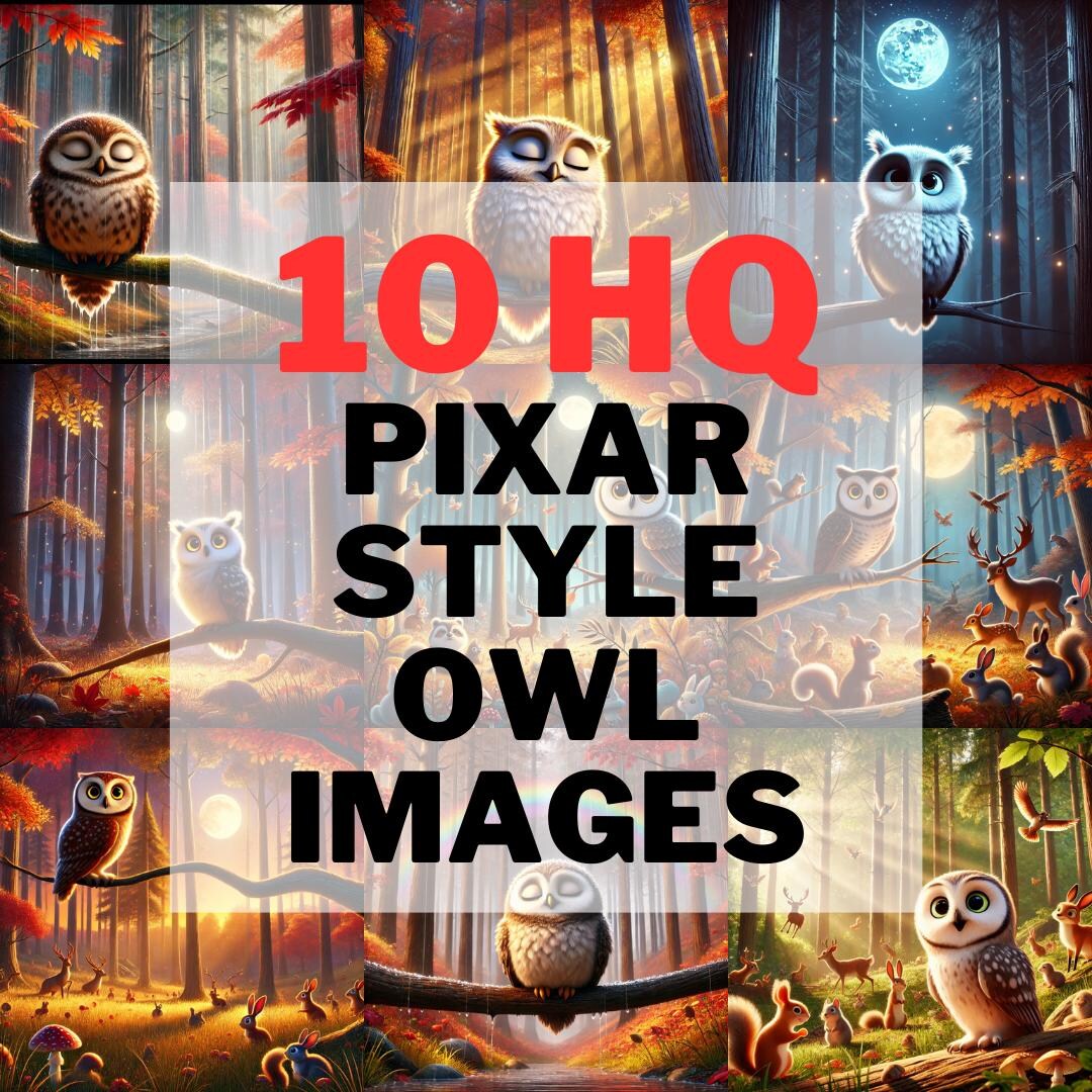 10 High-quality Owl Images - Pixar Style - Etsy