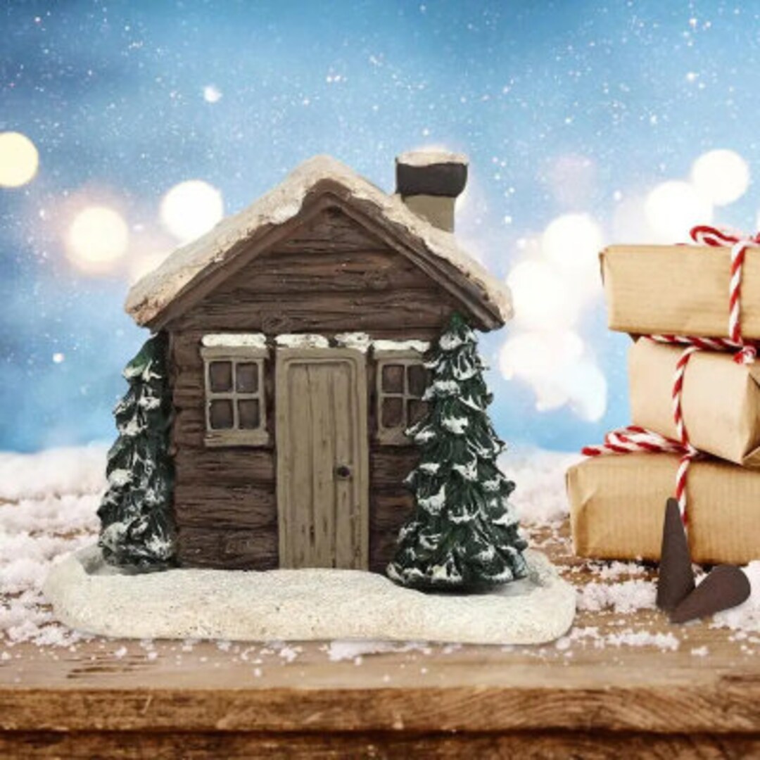 Christmas Cottage Chimney Incense Burner, Snow Winter Fireplace Cottage ...