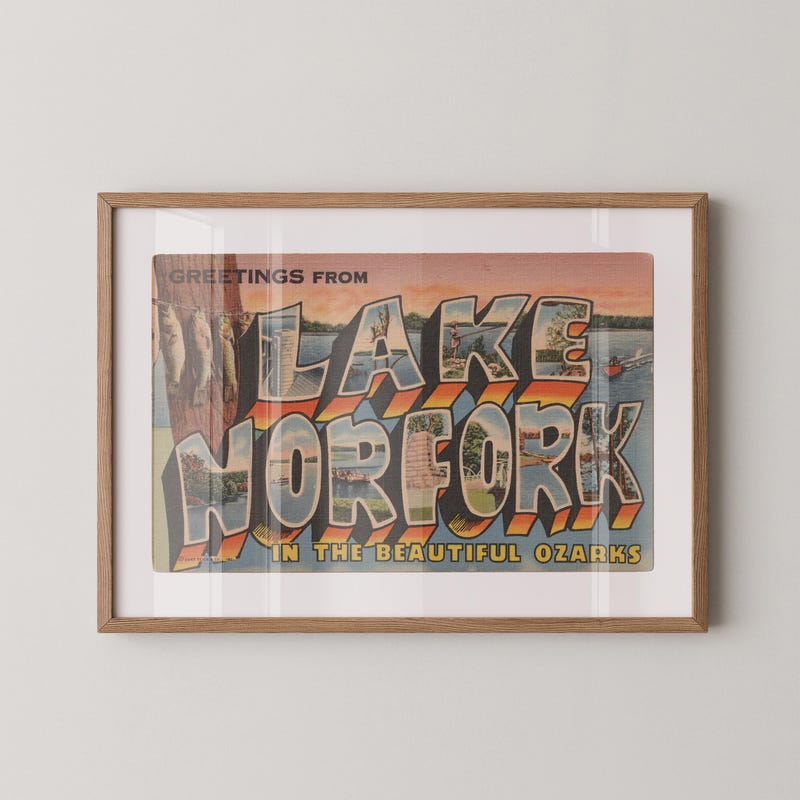 Vintage Lake Poster - Etsy