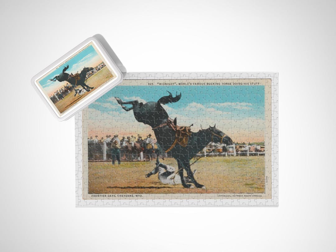 Vintage Western Bucking Horse – 1000 Piece Jigsaw, Southwestern Puzzle ...