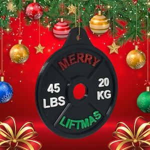 Merry Liftmas Christmas Decoration ( Gym - Weight Plate - Ornament ...