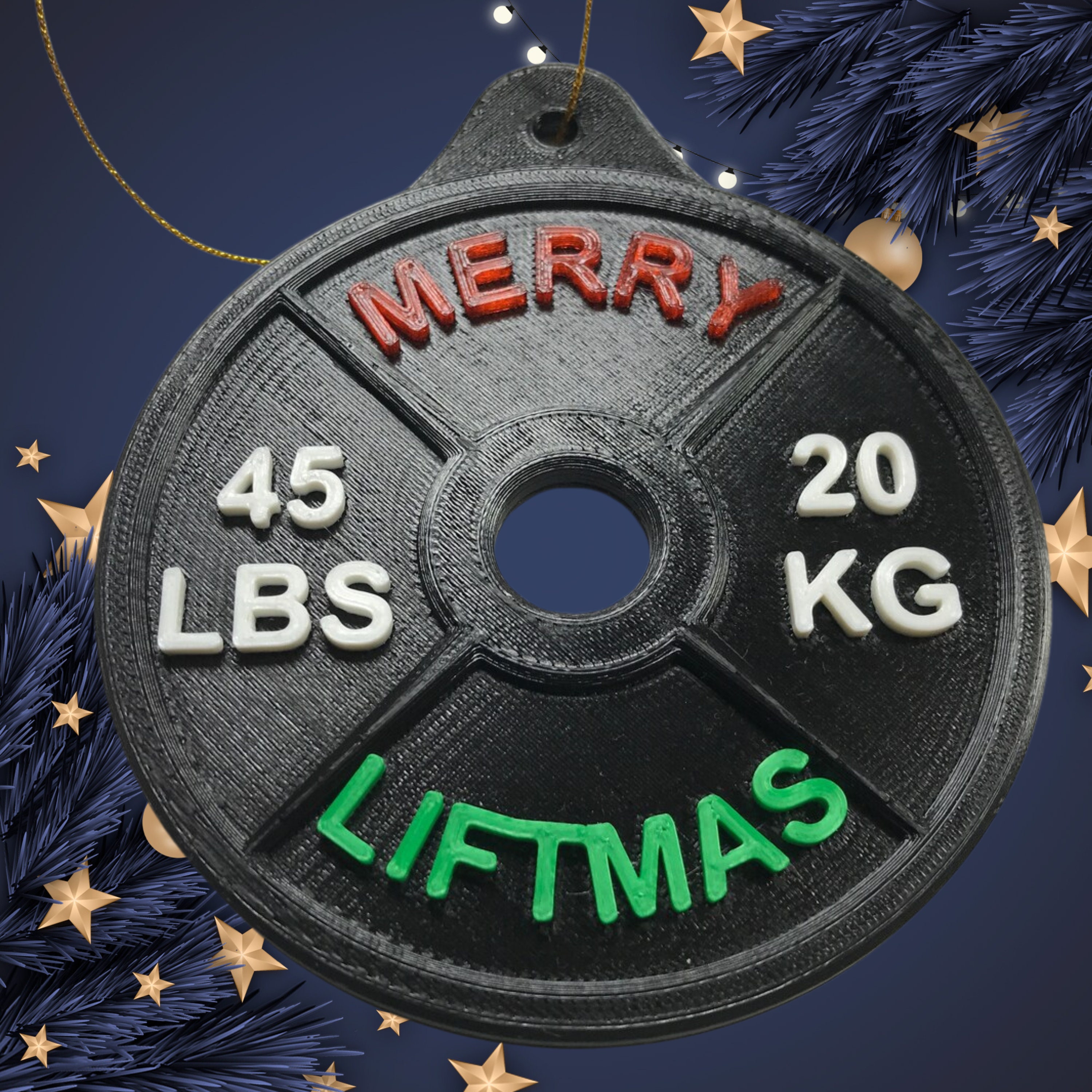 Merry Liftmas Christmas Decoration ( Gym - Weight Plate - Ornament ...