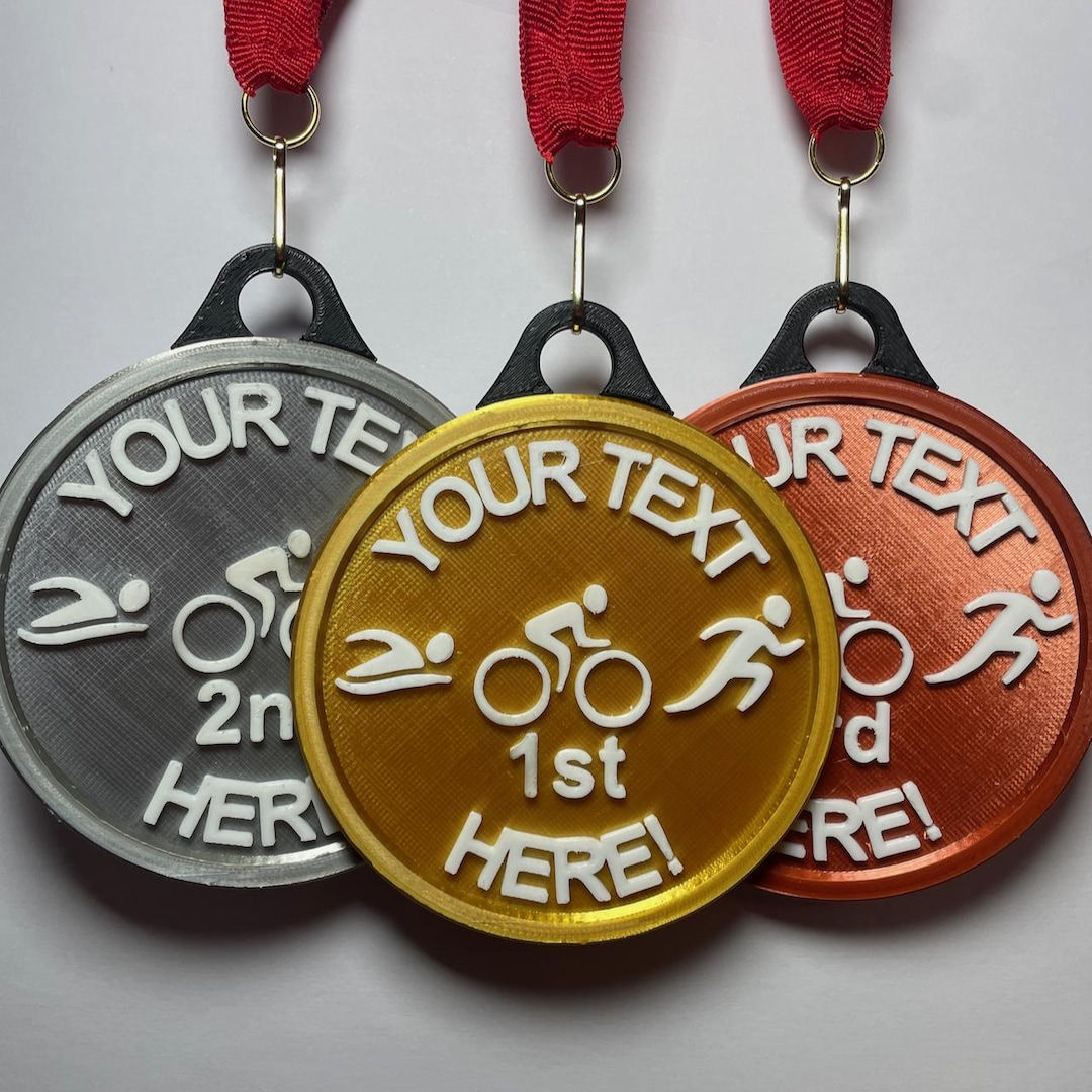 Customisable Triathlon Medals - 1st, 2nd, 3rd Place Awards ...