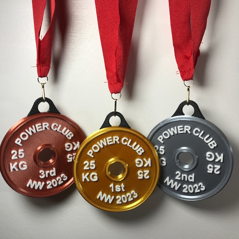 Powerlifting Medals - Calibrated Plates - Personalised - Etsy