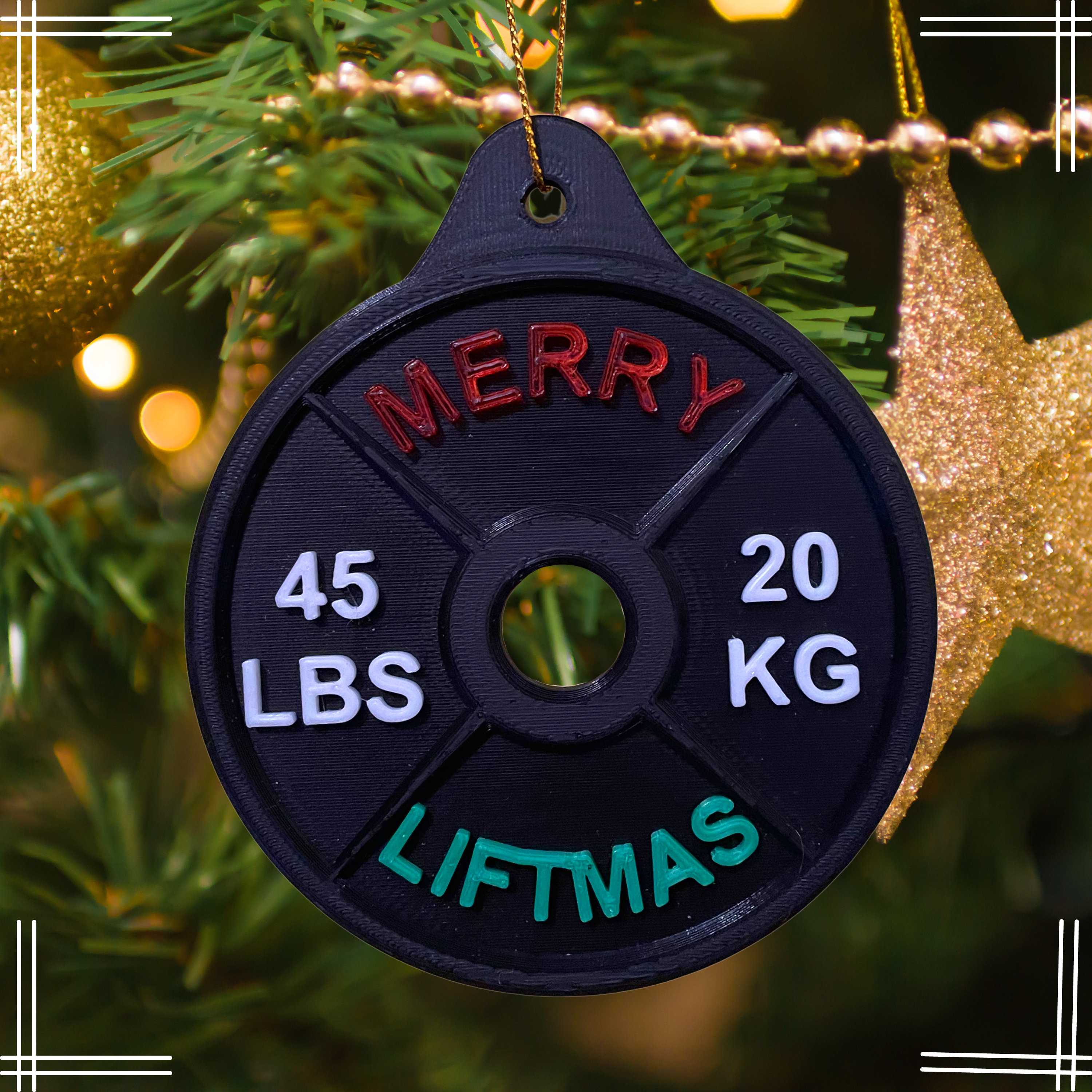 Merry Liftmas Christmas Decoration ( Gym - Weight Plate - Ornament ...