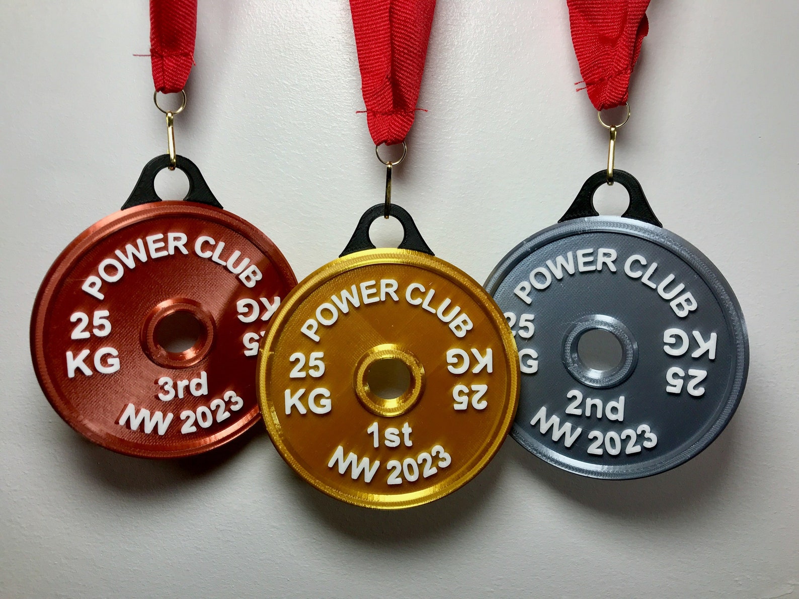 Custom Powerlifting Medals Set of 3 – Gym Competition Awards ...
