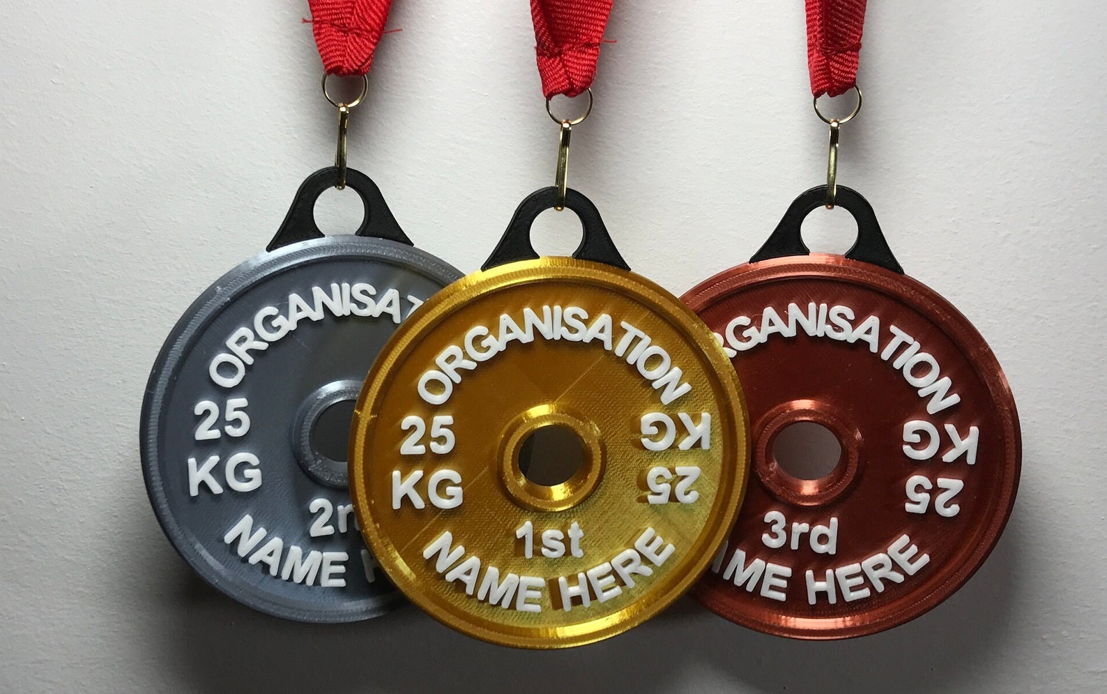 Custom Powerlifting Medals Set of 3 – Gym Competition Awards ...