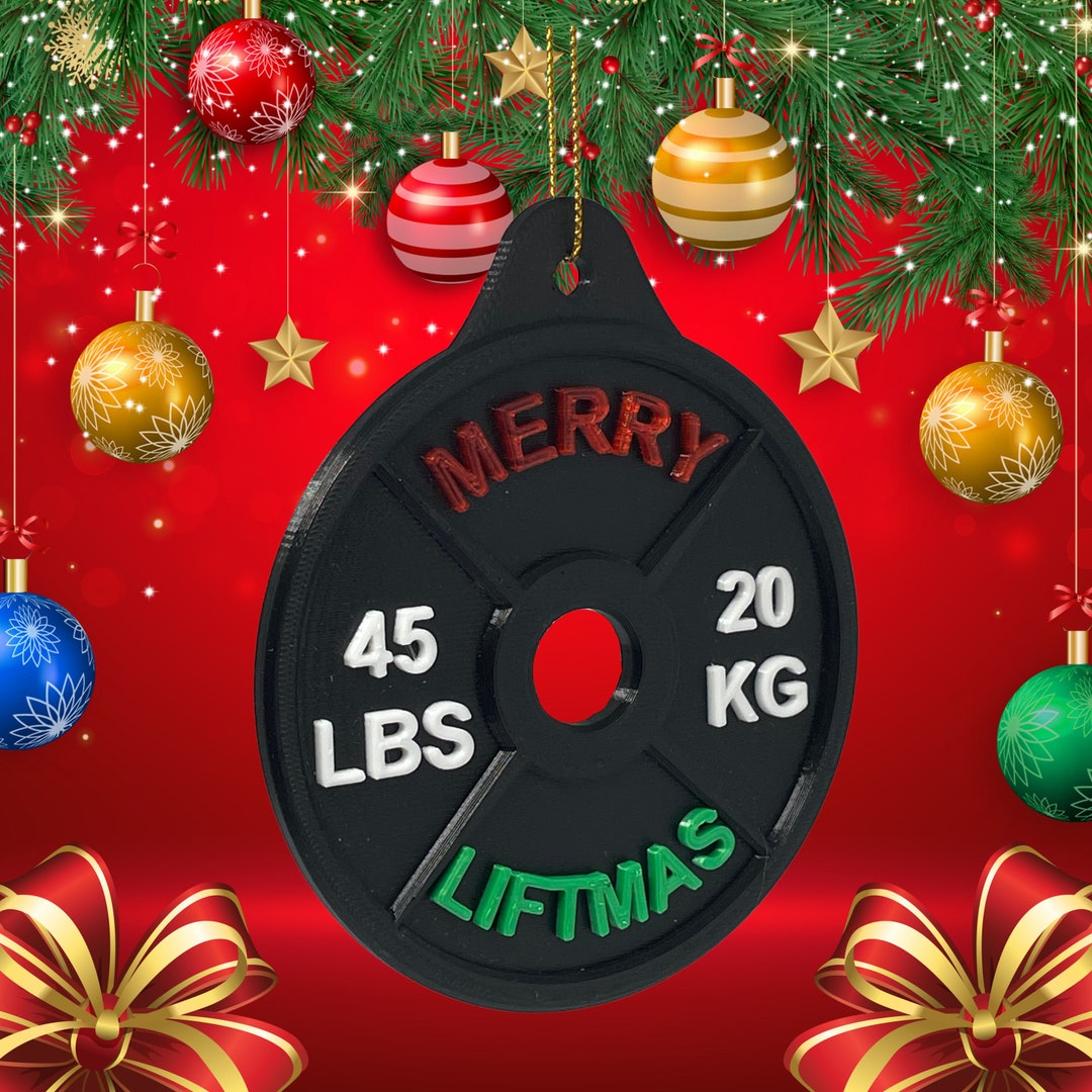 Merry Liftmas Christmas Decoration ( Gym - Weight Plate - Ornament ...