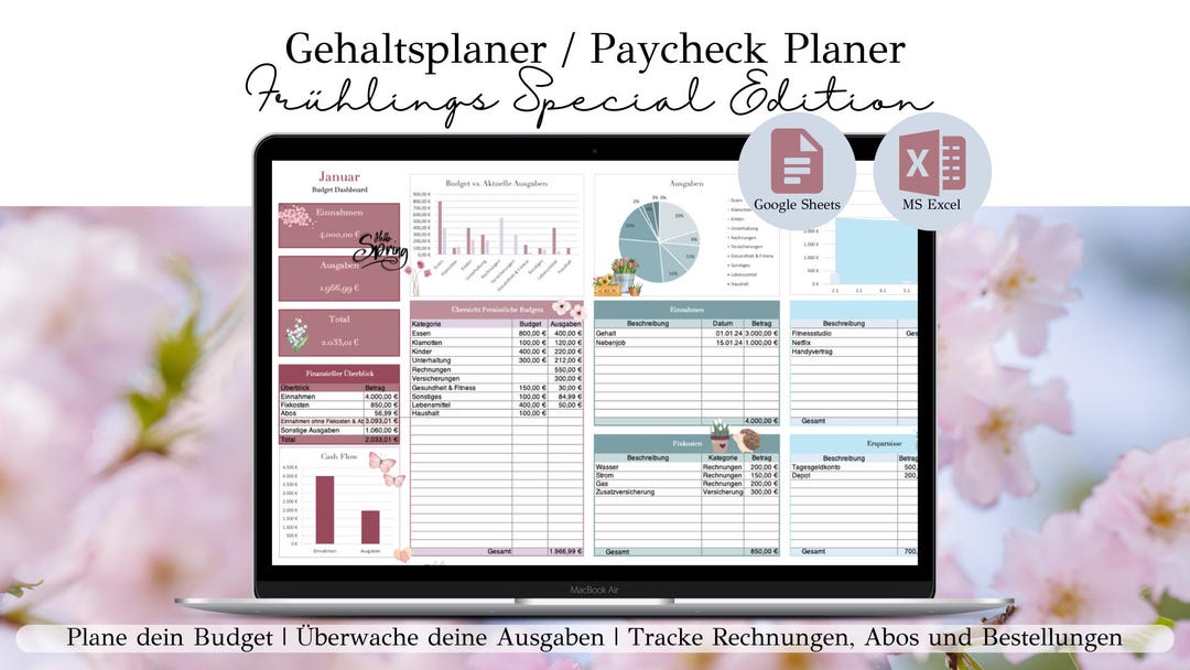 Salary Planner German *spring Special Edition* - Etsy