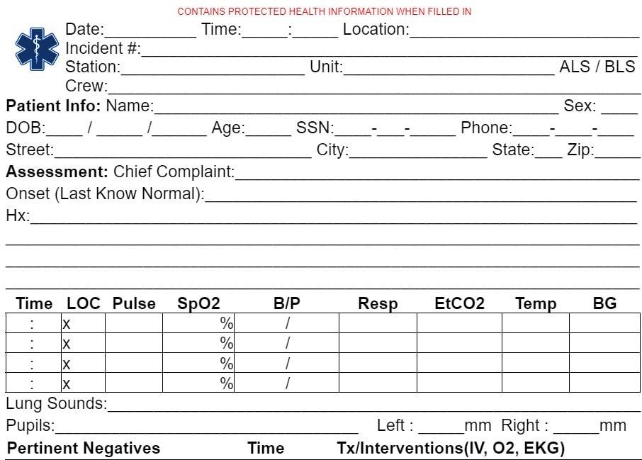 EMT / EMS PCR Notepad 8.5" X 11" - Etsy