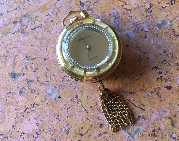 Double Sided Swiss Made Watch & Lady Portrait Necklace Pendant - Etsy