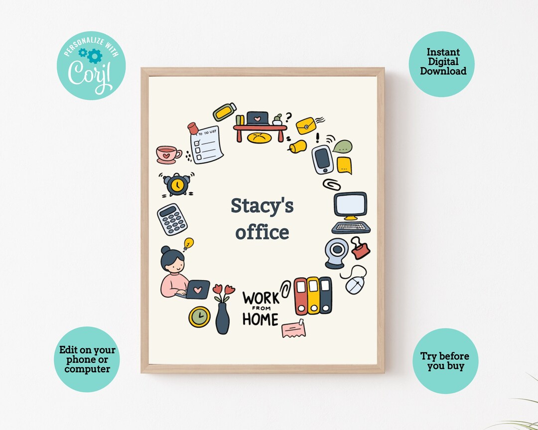 Personalized Home Office Wall Decor, Home Office Wall Art, Custom Home ...
