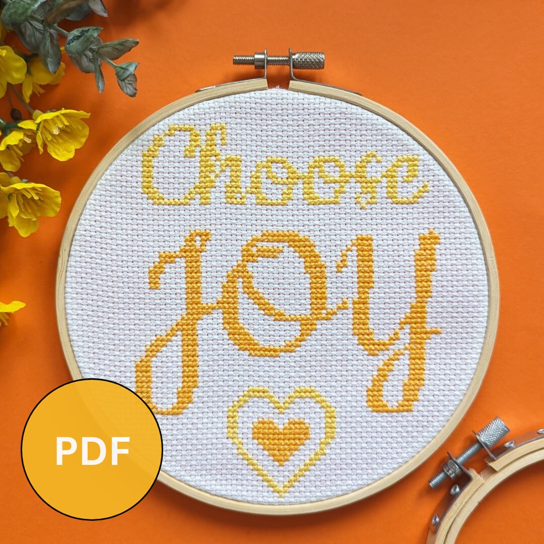 Choose Joy Cross Stitch PDF Pattern 6" - UK Seller - Etsy