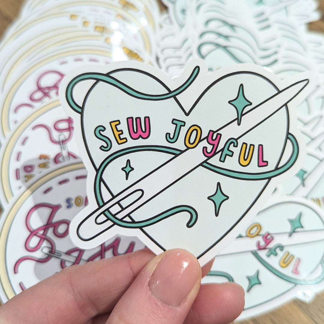 Sew Joyful Sticker, Die Cut Sticker, Sewing Sticker - Etsy