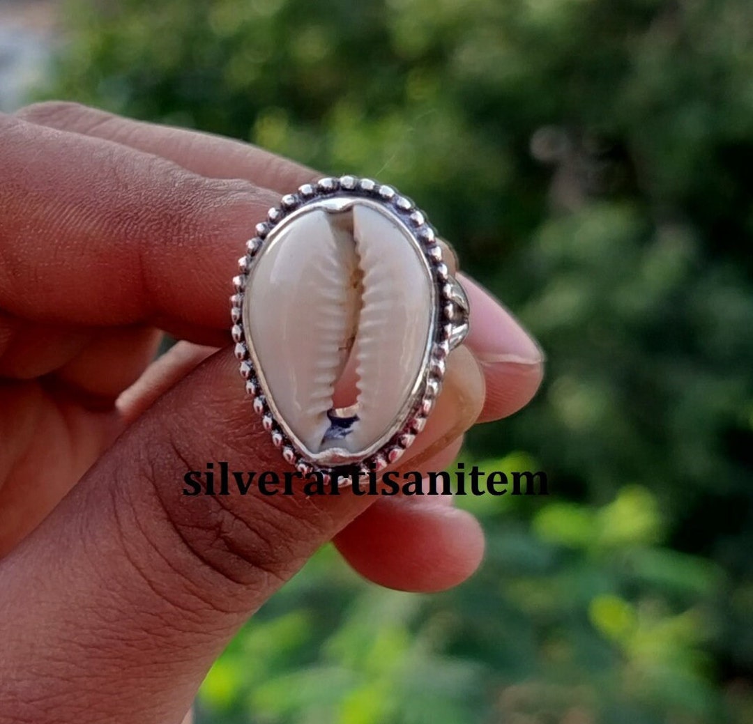 Natural Money Cowrie Sea Shell Ring Handmade Ring,gift Ring,natural Sea ...