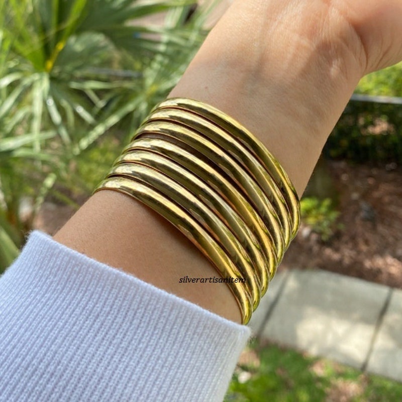 Brass Bangle Set - Etsy