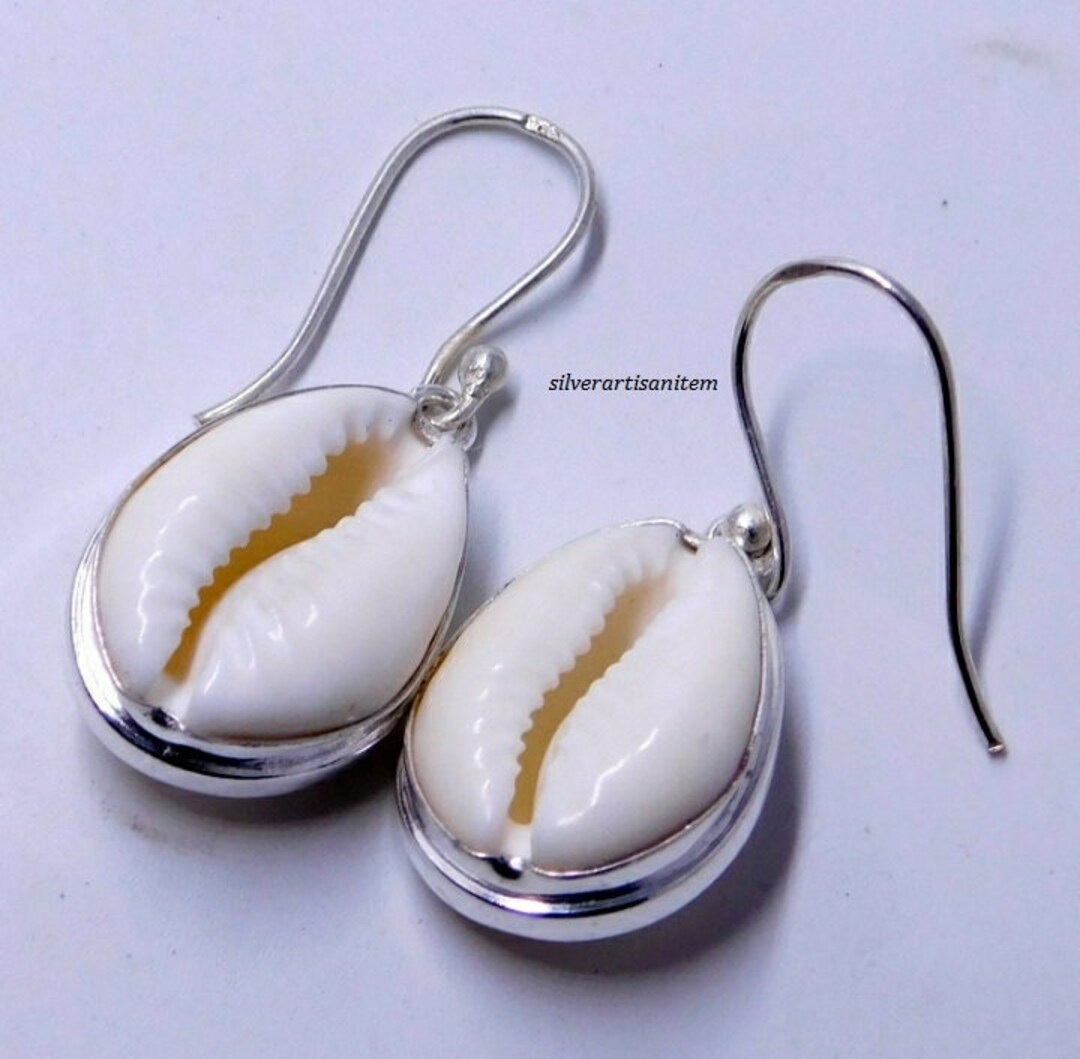 Cowrie Shell Earrings in 925 Sterling Silver Earring,beautiful Cowrie ...