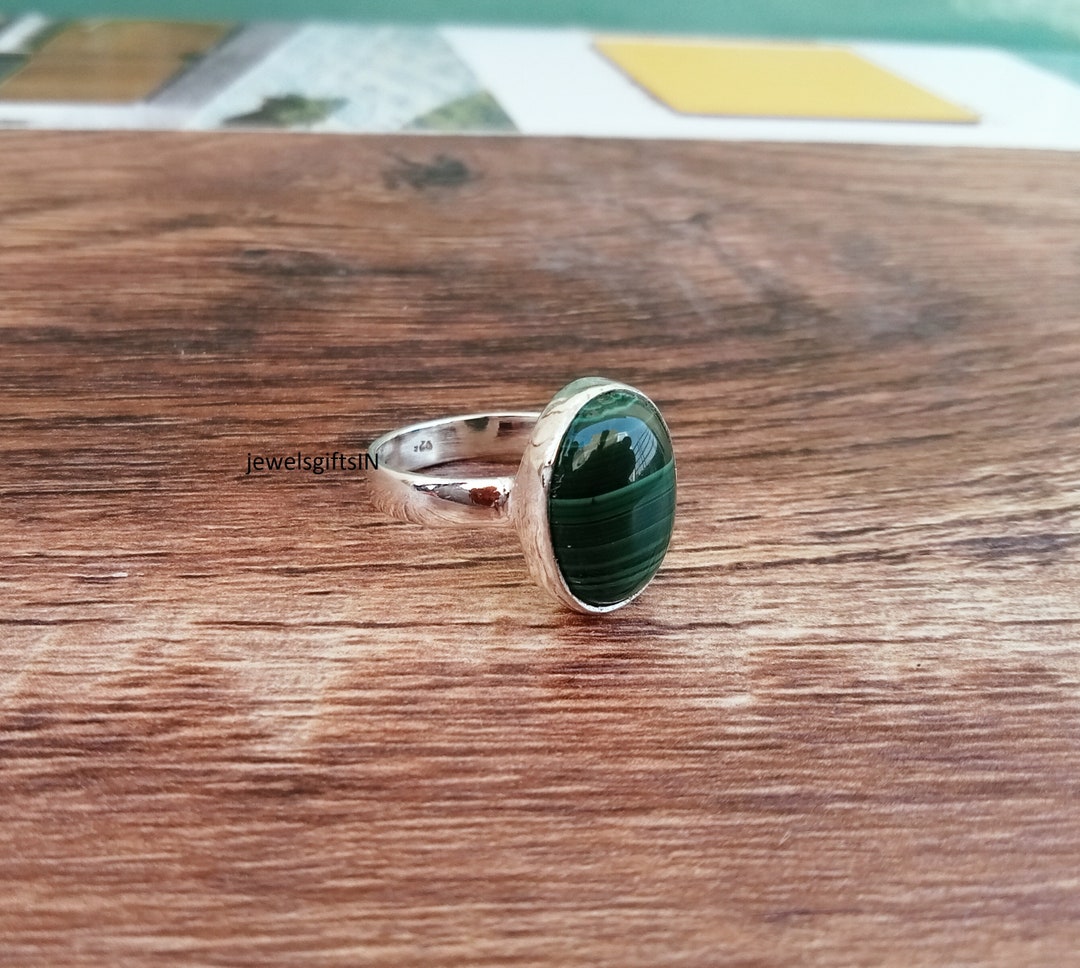 Malachite Ring,gemstone Ring,green Malachite Ring,women Ring,sterling ...