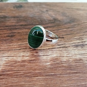 Malachite Ring,gemstone Ring,green Malachite Ring,women Ring,sterling Silver Ring,boho Ring ...