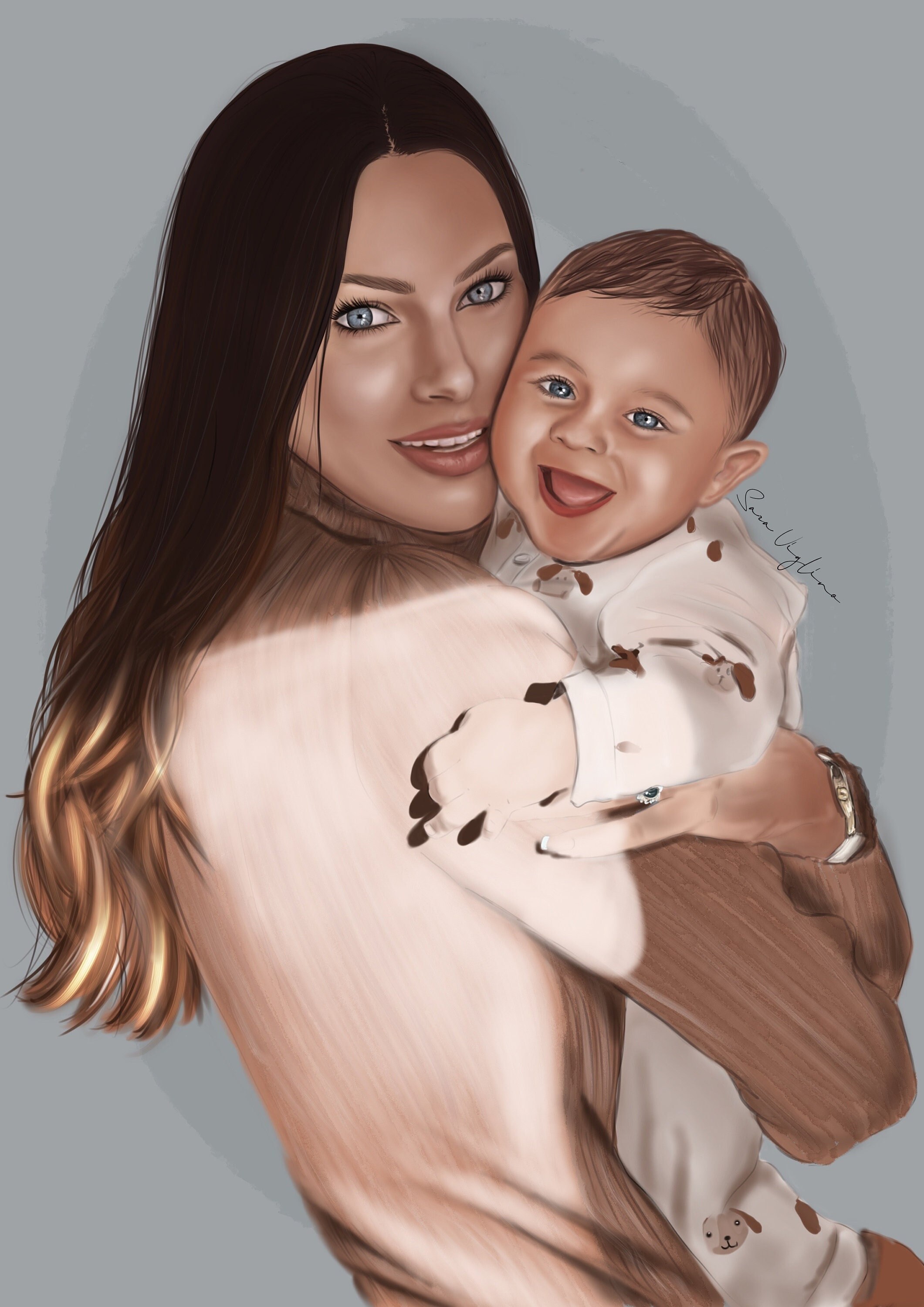 Digital Portrait Custom Portrait For T Anniversary Etsy