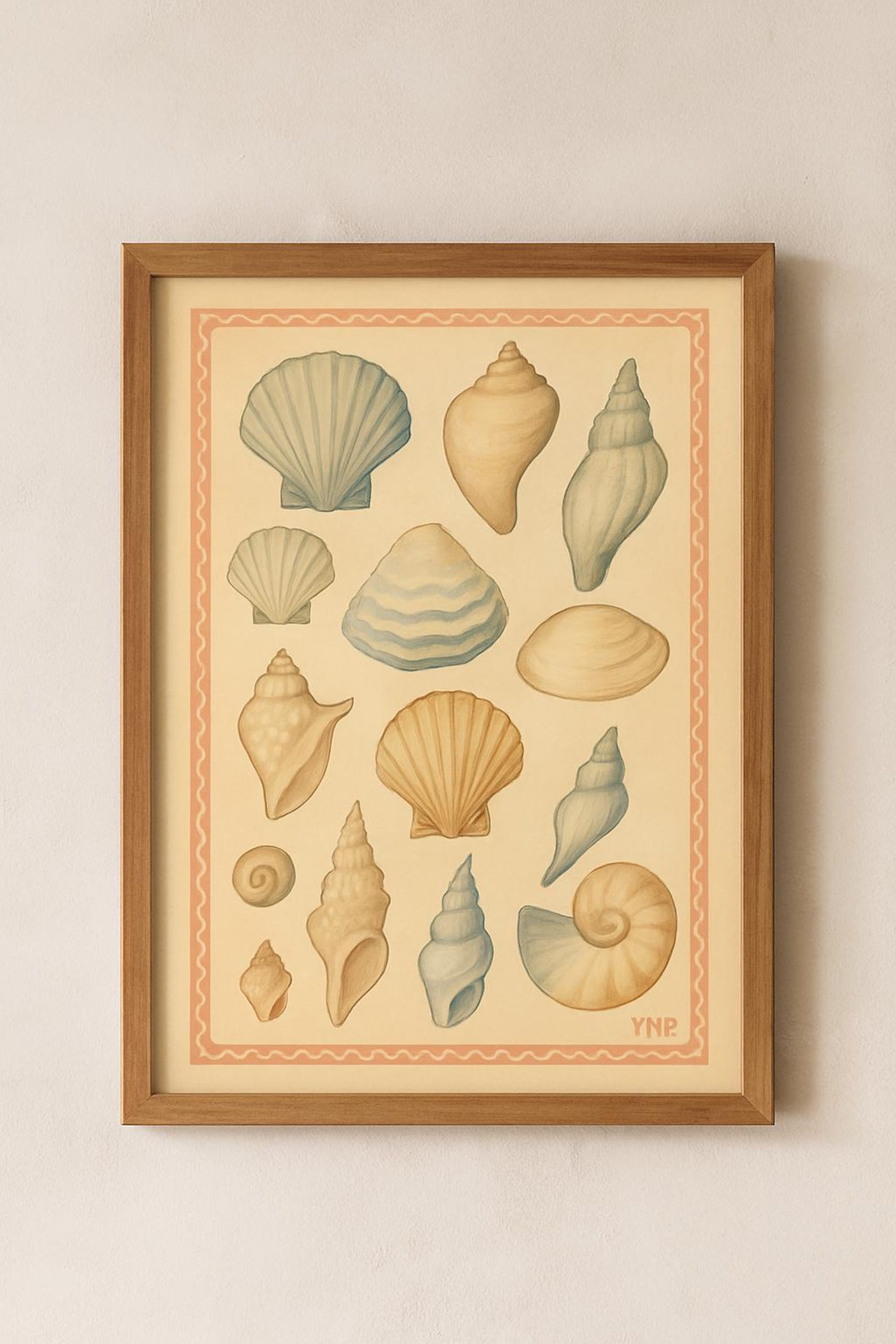 Seashell Poster Printable | Vintage Shells Wall Art | Coastal Beach ...
