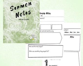 Instant Download Digital Church Sermon Notebook for Kids TMSL Seedling ...