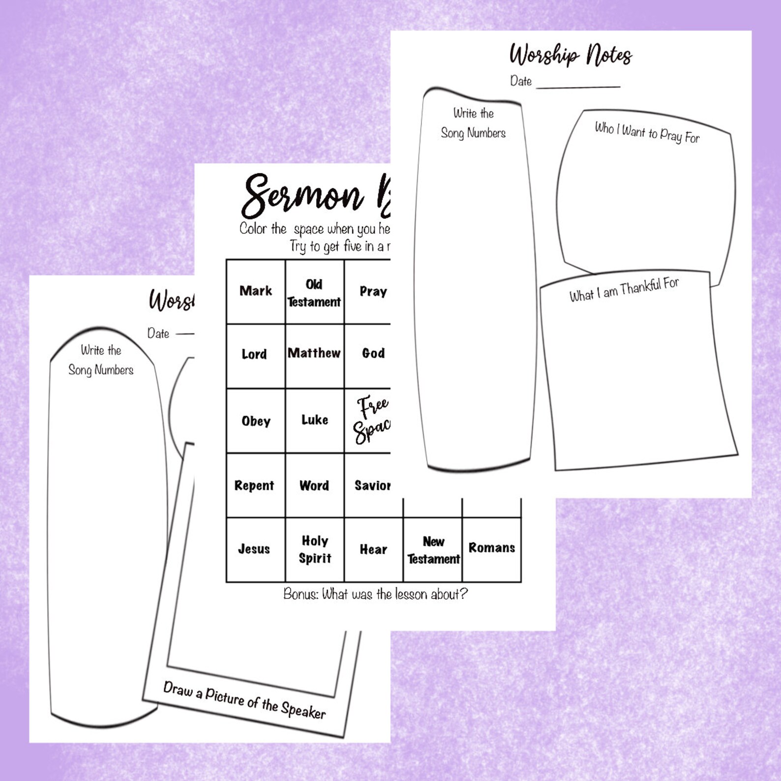 Instant Download Digital Church Sermon Notebook for Kids TMSL Seedling ...