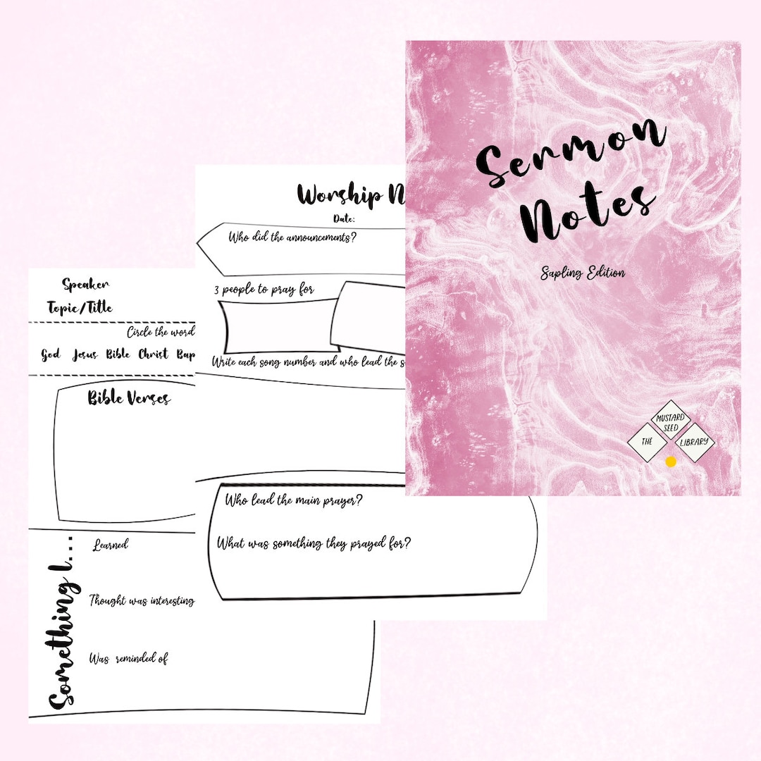 Instant Download Digital Church Sermon Notebook for Kids - TMSL Sapling ...