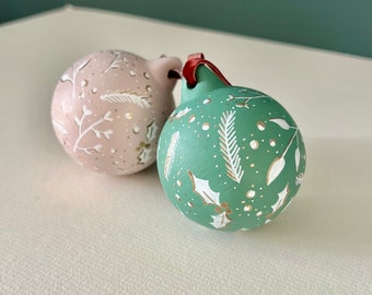 Hand Painted Christmas Baubles - Etsy UK
