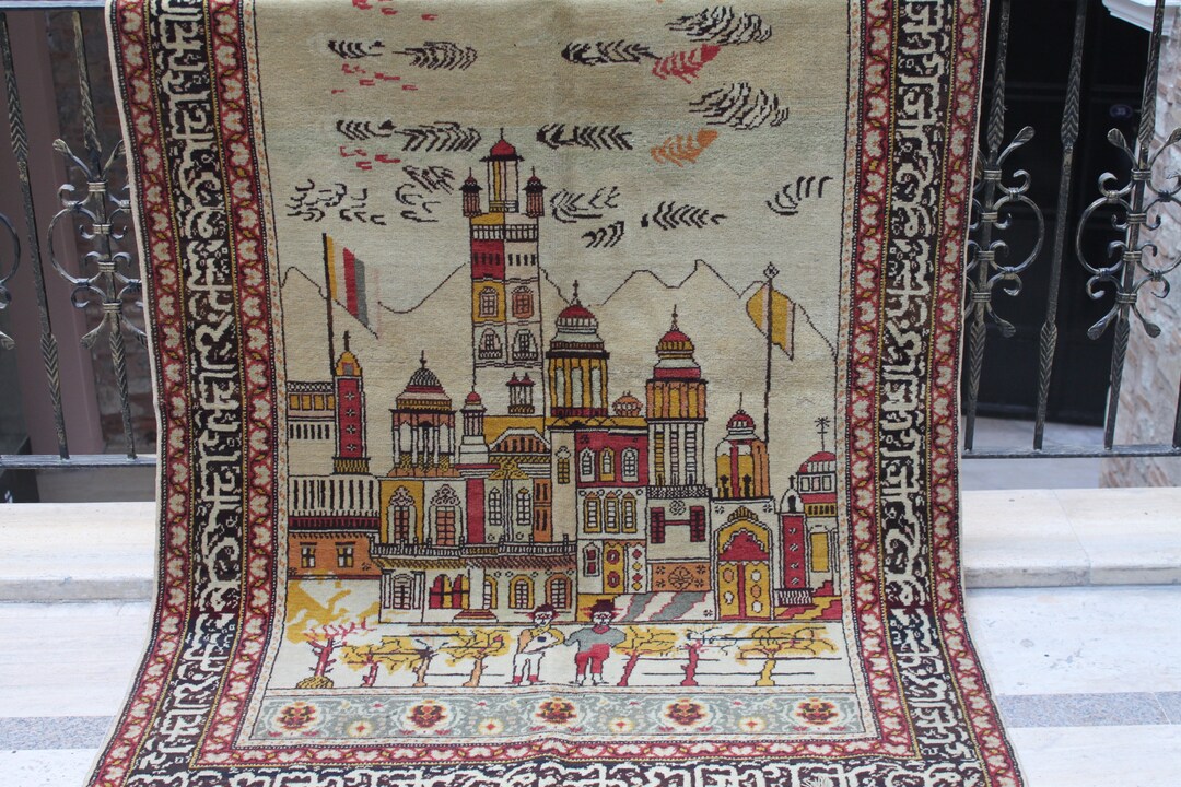 Rare 100-year-old Armenian Handmade Rug - Authentic Kayseri ...