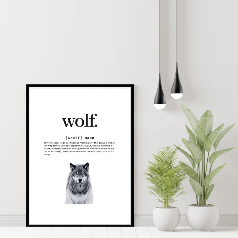Wolf Poster Wolf Definition Animal Poster Definition Print - Etsy