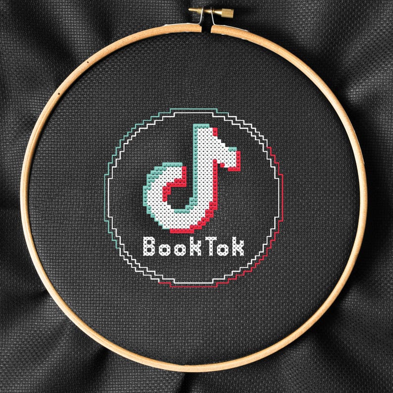 Booktok Cross Stitch Pattern PDF - Black Aida Cloth - Etsy