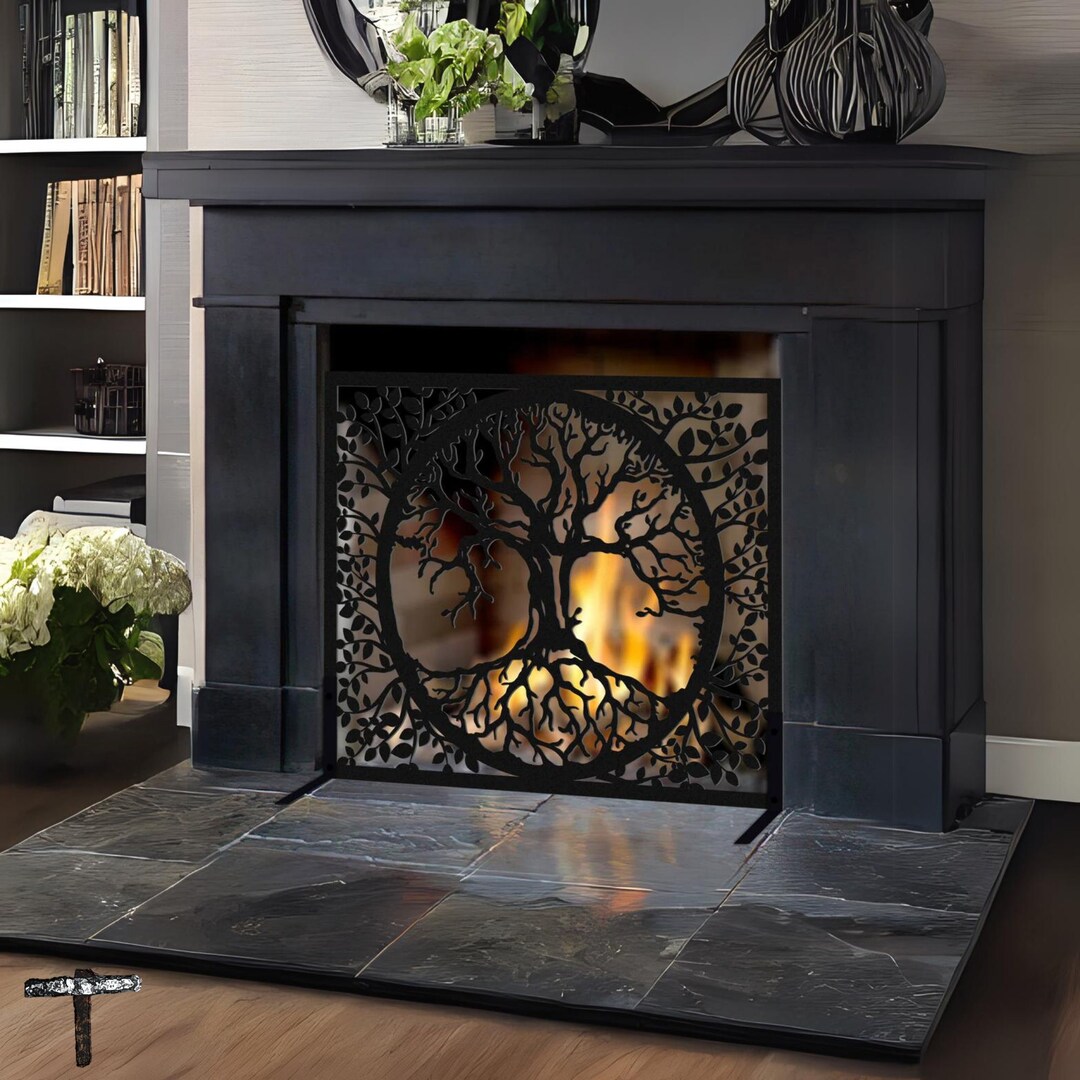 LOTR Inspired Fireplace Screen Handcrafted Fire Safety Shield Tree of ...
