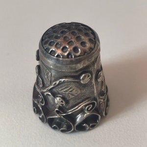 Vintage Poppy and Vine Thimble. Engraved Mexico 925 Silver. - Etsy