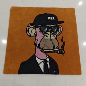 Hand-tufted Monkey Rug- Bold - Inspired Ape Design- Custom Area Rug ...