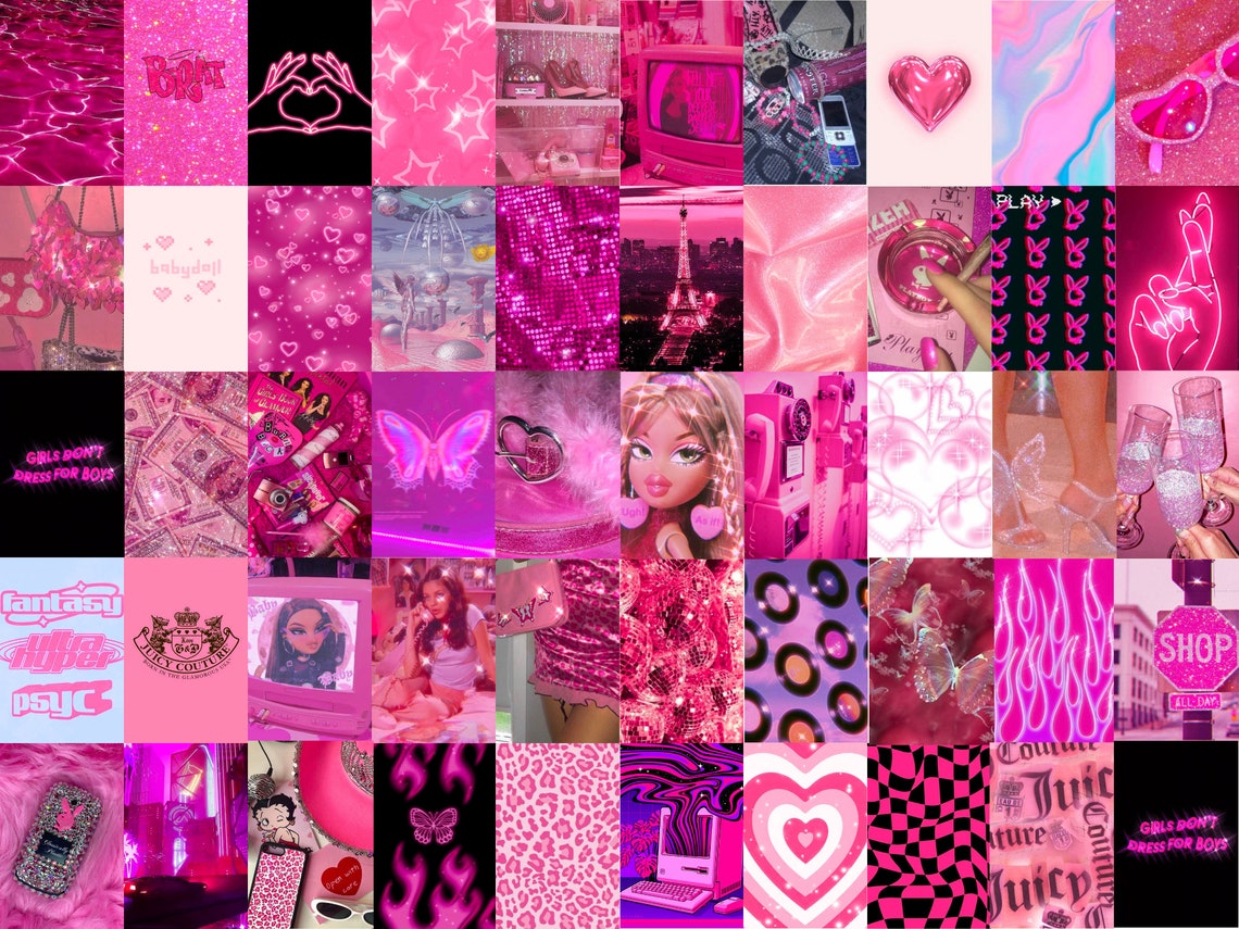 Y2K Hi Barbie 50pcs Collage Kit 2000s Baddie Aesthetic Wall Decor Hot ...