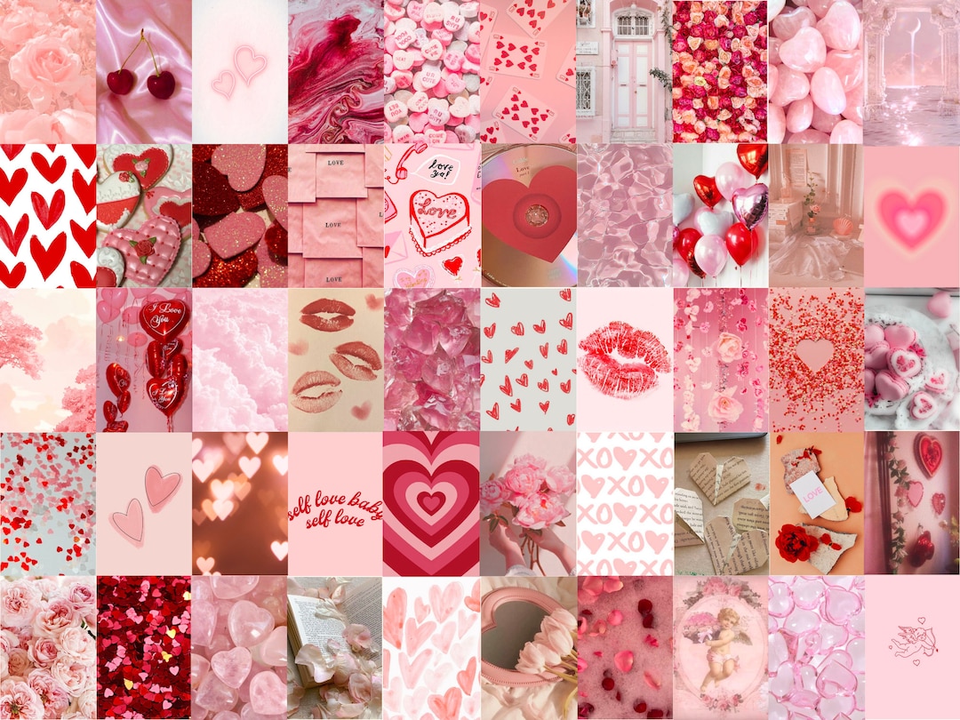 XOXO Valentine's Day 50pcs Collage Kit ~ Valentine's Day Aesthetic ...