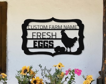 Farm Fresh Eggs Sign, Custom Chicken Sign, Custom Farm Sign, Chicken ...