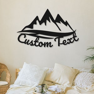 Mountain Metal Art, Custom Family Name Metal Sign, Personalized ...