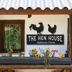Chicken Coop Sign, Custom Metal Hen House Sign, Personalized Farm Sign ...
