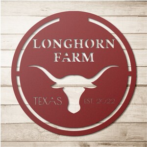 Custom Longhorn Wall Art, Texas Longhorn Personalized Metal Sign ...