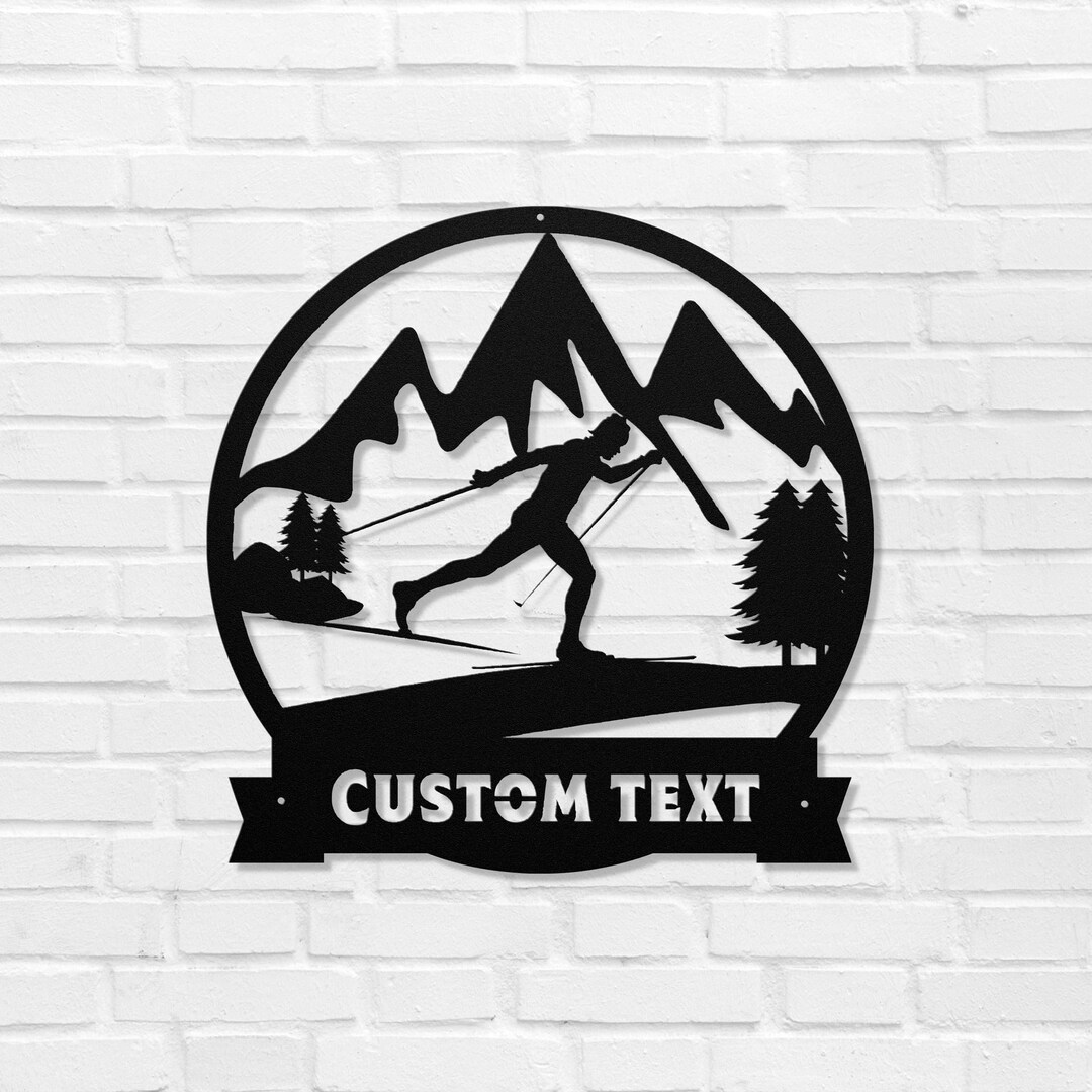 Nordic Skiing Custom Metal Sign, Xc Skiing Classic, Personalized Name ...