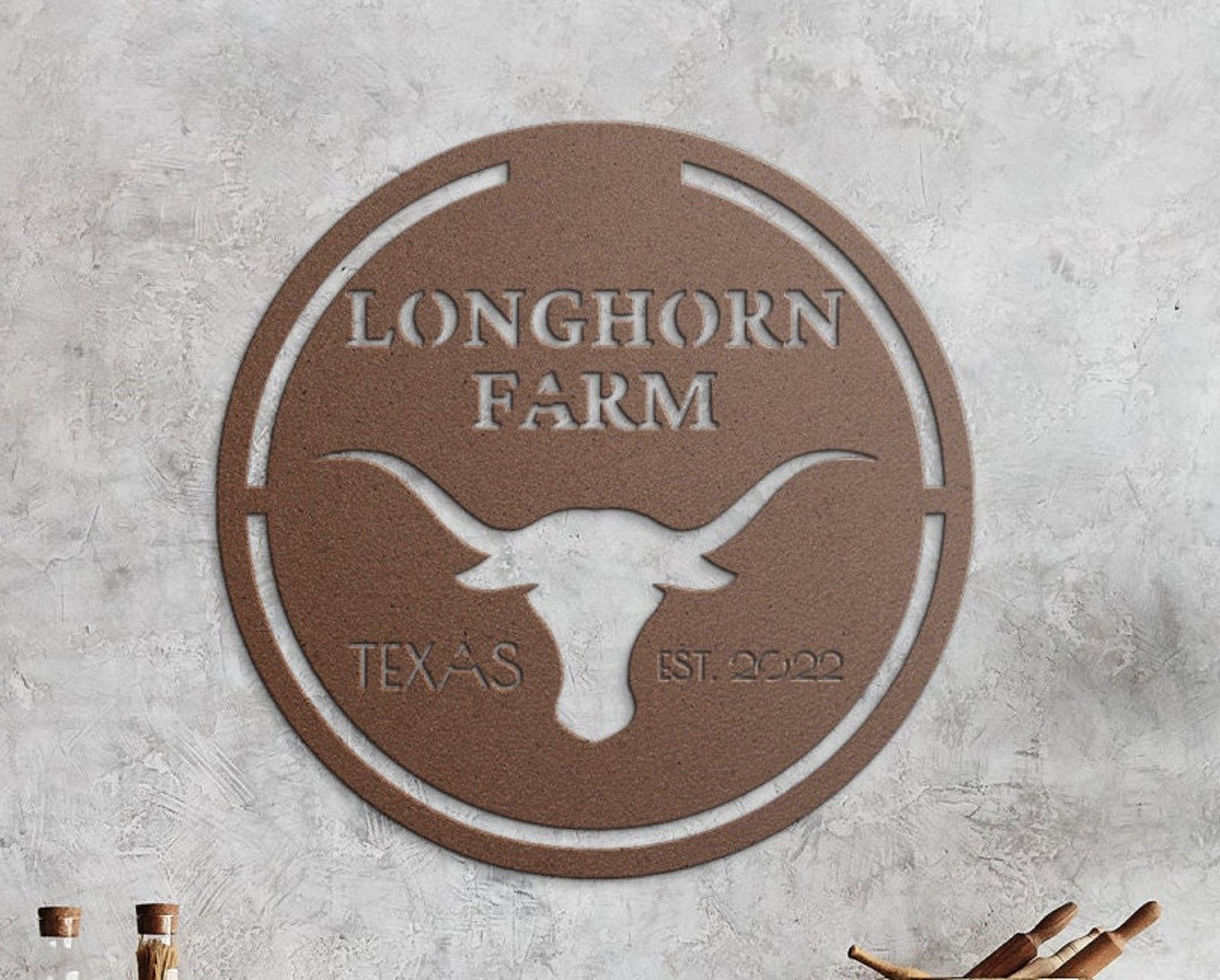 Custom Longhorn Wall Art, Texas Longhorn Personalized Metal Sign ...