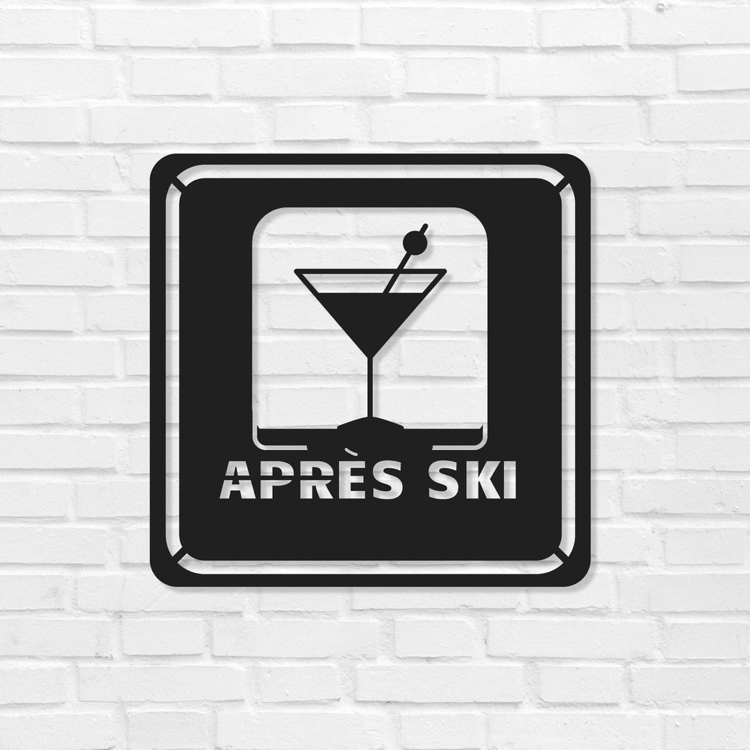 Apres Ski Sign, Ski Sign Metal, Minimalist Metal Wall Art, Ski Lover ...