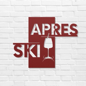 Apres Ski Sign, Ski Sign Metal, Minimalist Metal Wall Art, Ski Lover ...