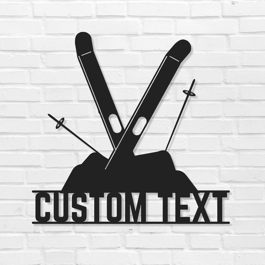 Ski Decor, Custom Ski Sign, Personalized Ski Art, Metal Ski Lodge Decor ...