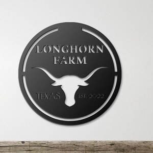 Custom Longhorn Wall Art, Texas Longhorn Personalized Metal Sign ...